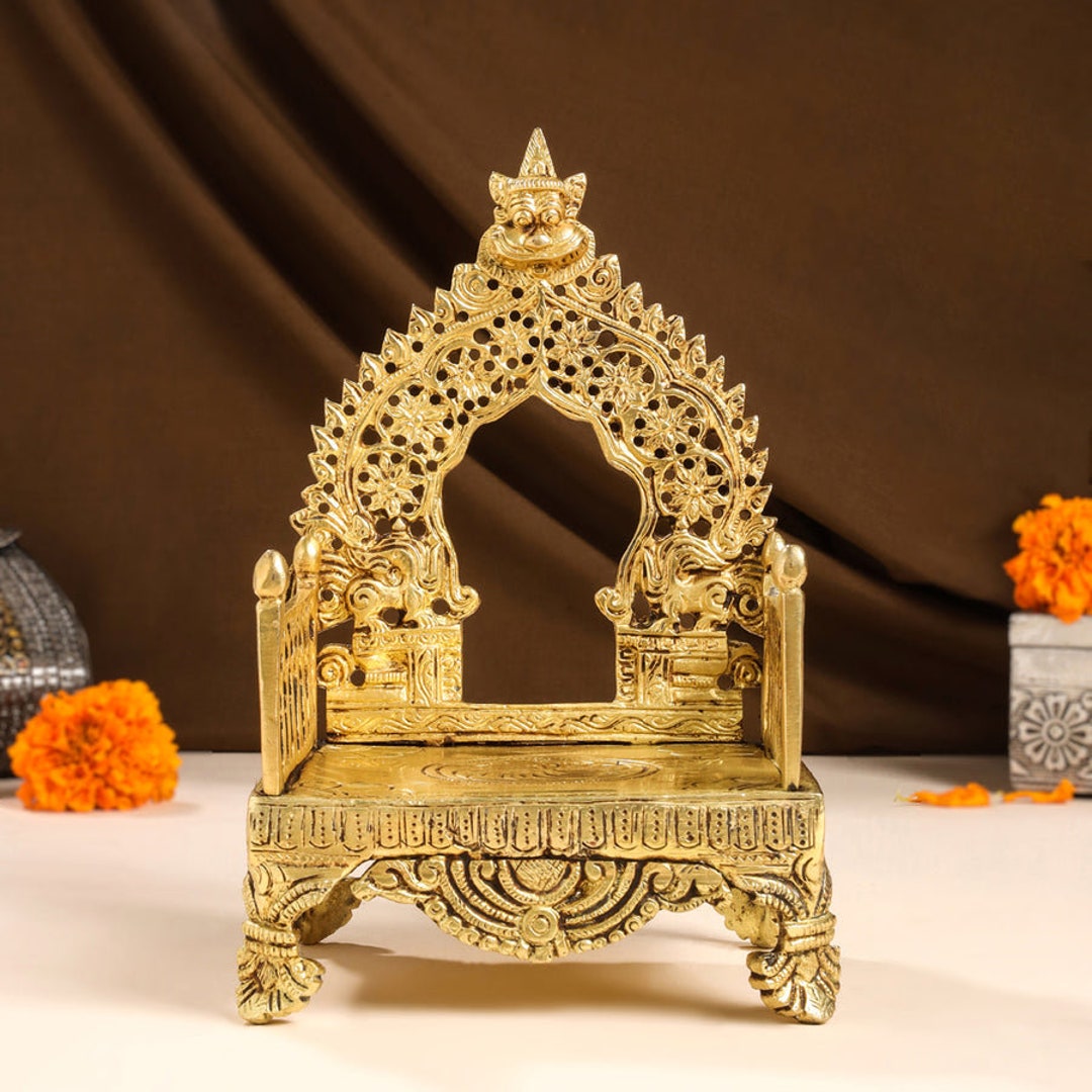 BRASS HANDCARVED SINGHASAN 8 Inch - Etsy