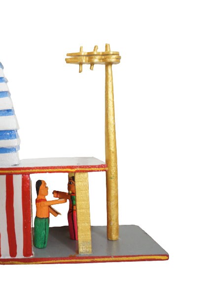 Wooden Model of Hindu Temple With Priest and a Devotee - Etsy