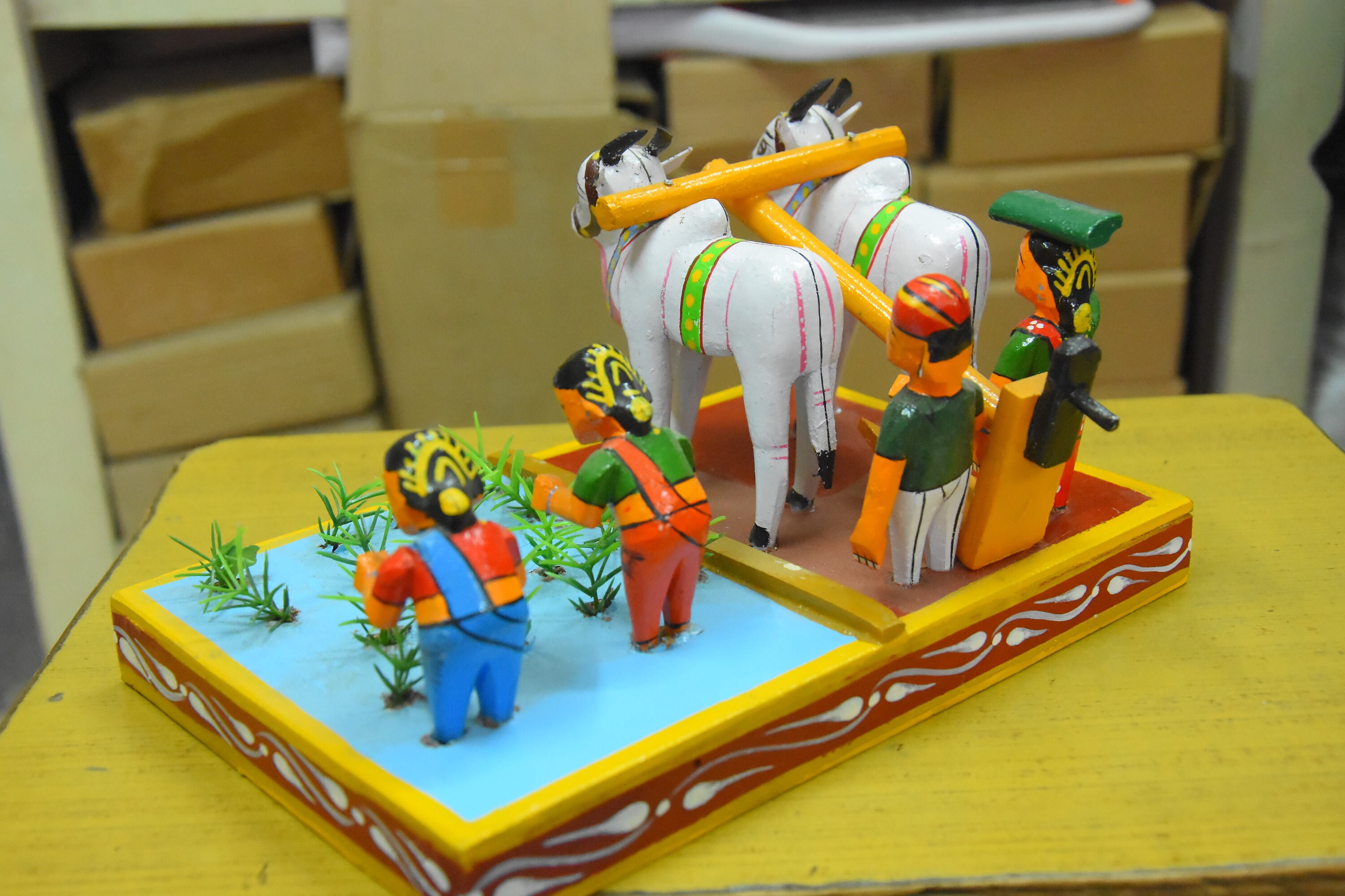 Hand Crafted Wooden Traditional Farming/cultivation Showpiece - Etsy