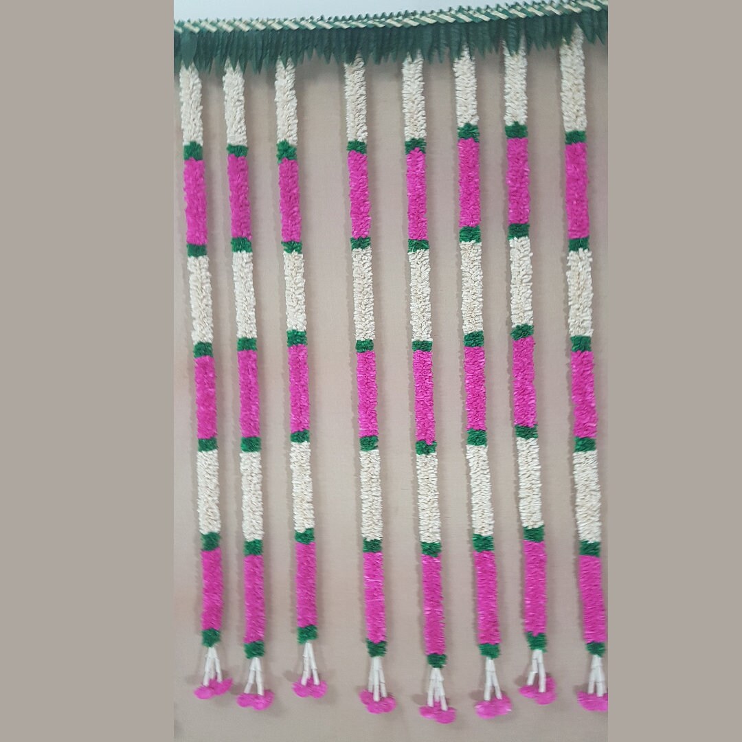 6' Lily Flower Sola Wood Garland Backdrop Decoration in Green Pink ...