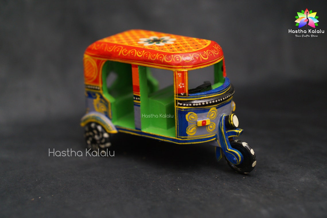Handcrafted Eco-friendly Auto Rikshaw Miniature Toy Indian | Etsy