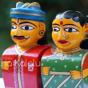 Handmade/ Vegetable Color Painted Welcome Couple/ Raja-rani Idols ...
