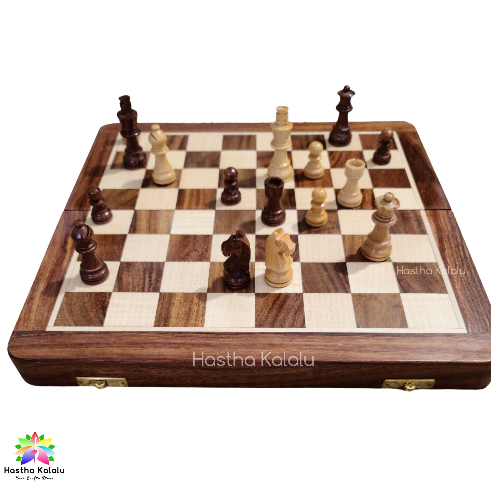 Travel Chess Set Wooden Magnetic Folding Travel Friendly/ - Etsy