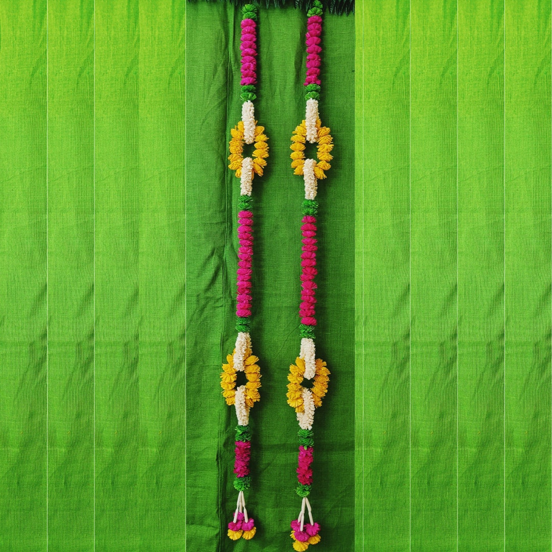 7 Ft Sola Wood Flower Garland for Pooja Backdrop Decor, Lily Rose ...