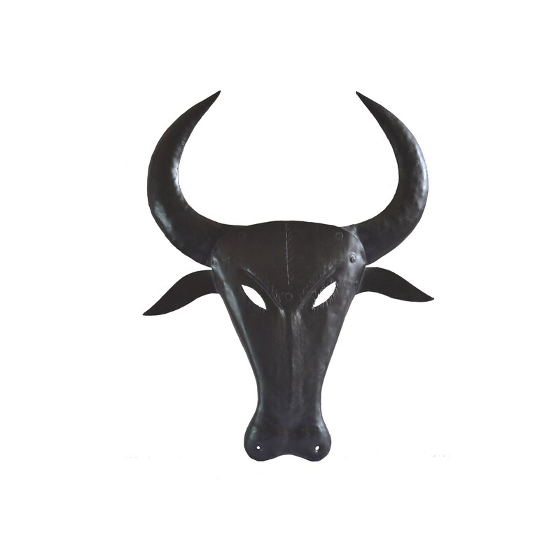 Wrought Iron Bull Mask/ Home Decor / Wall Hanging/ Christmas - Etsy