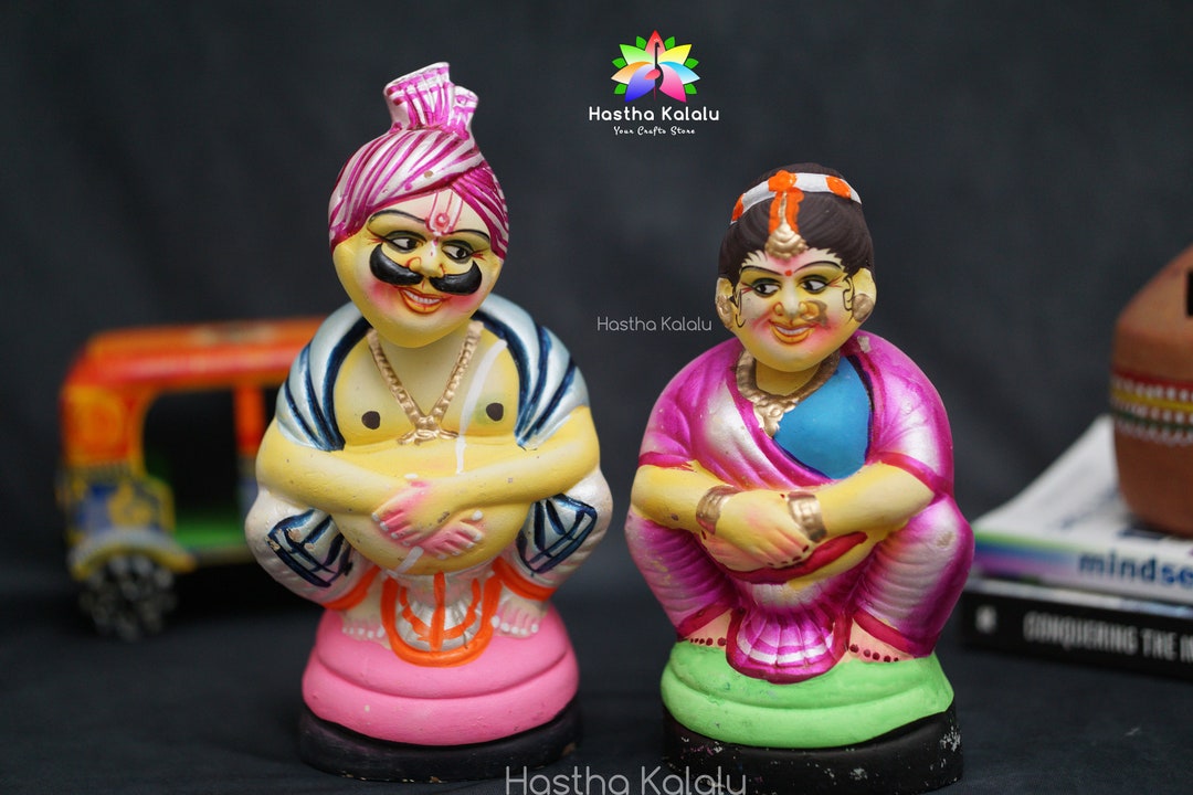 Thatha-bamma Head Nodding Pair/ Bobble Toys Budda Buddi Pair/ - Etsy