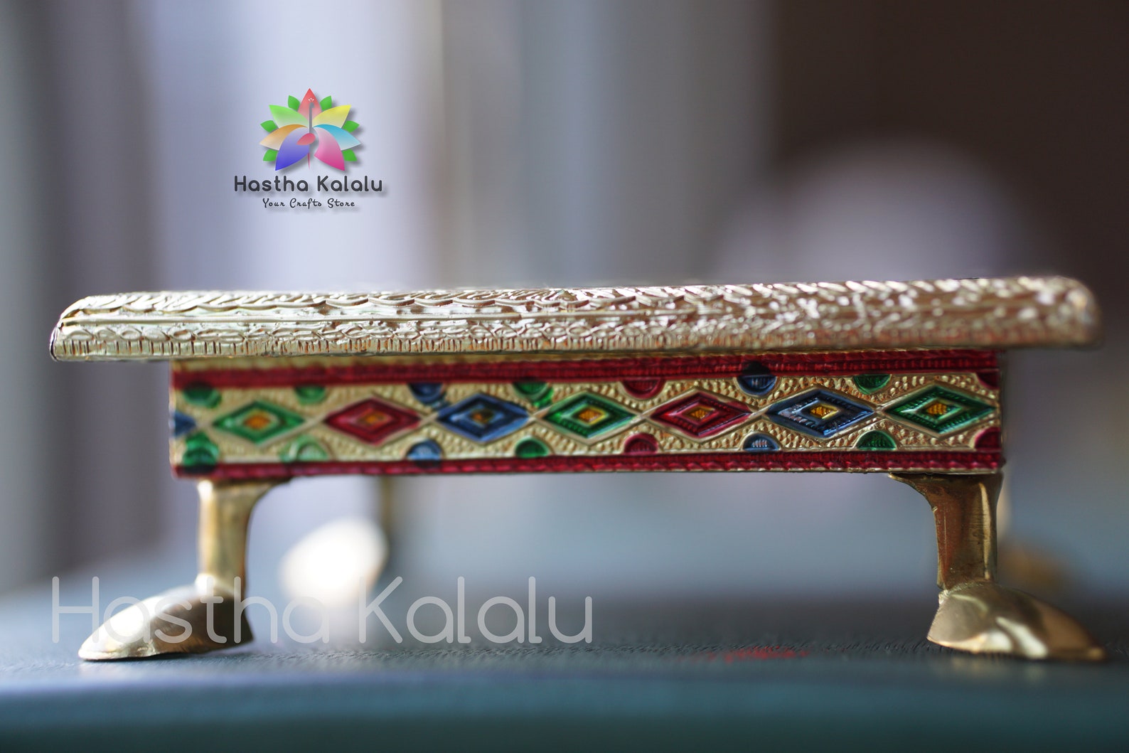 Pooja Chowki 6 Meenakari Puja Stool High Quality Wood - Etsy
