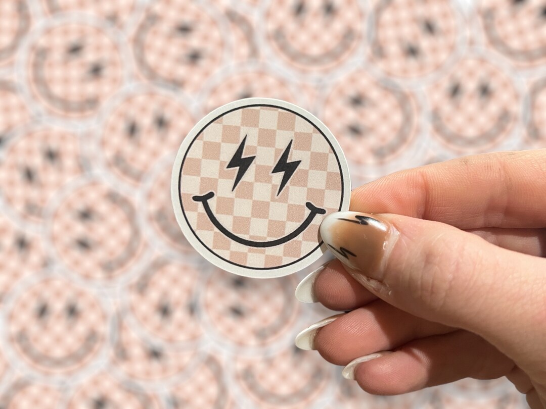 Checkered Smiley Sticker Smut Kindle Sticker Booktrovert Club Book Snob ...