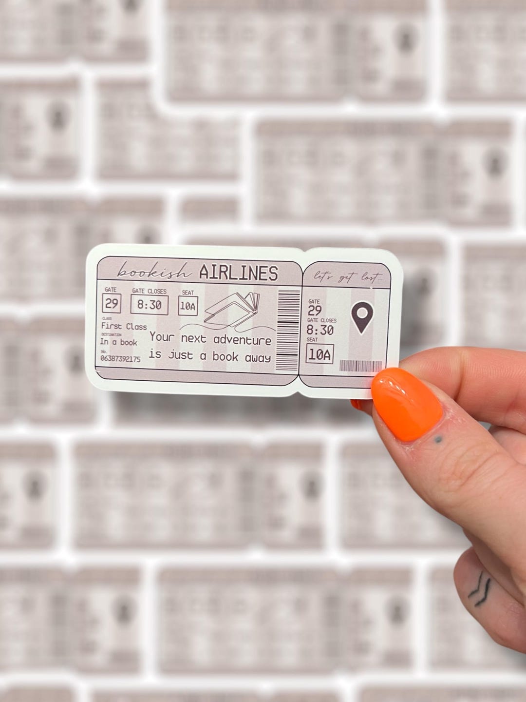 Bookish Airline Ticket Sticker: Reader Adventure Awaits - Etsy