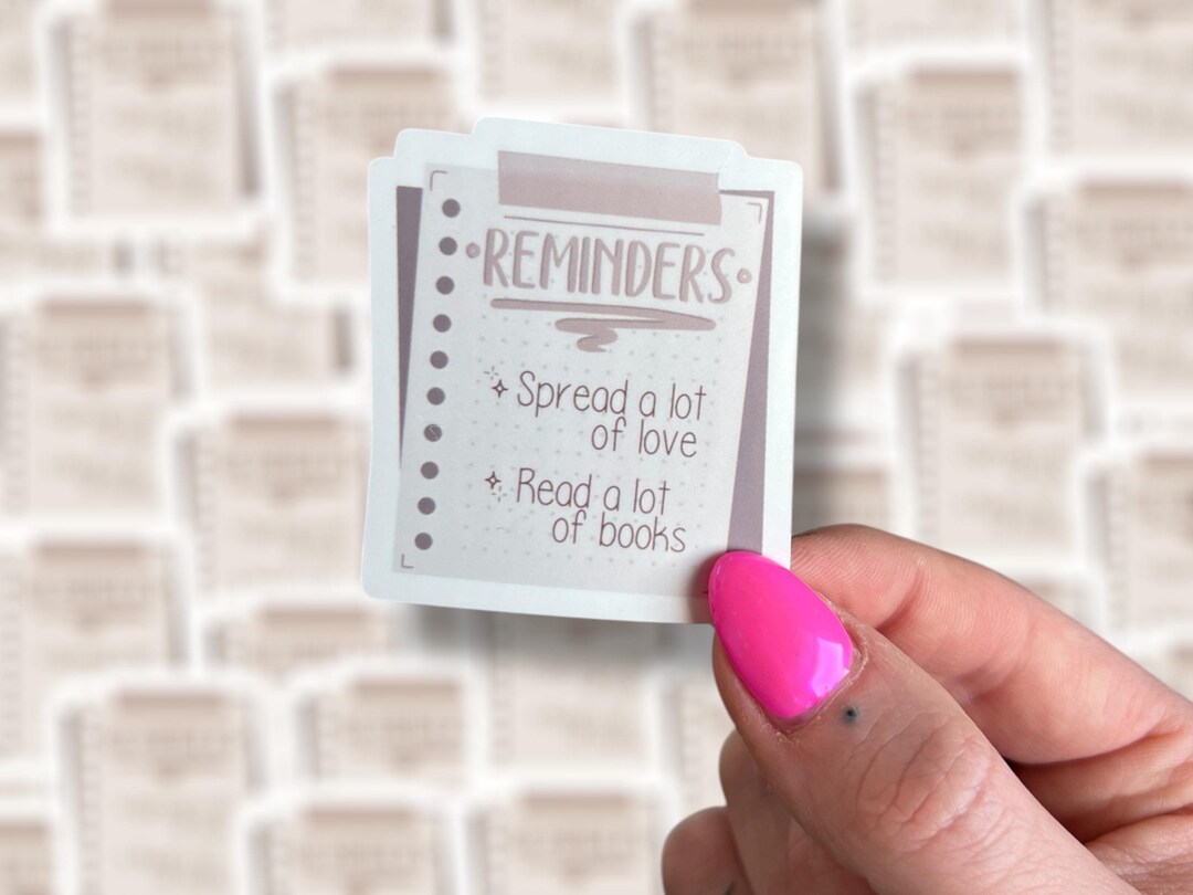 Reminders Sticker | Bookish Sticker | Notebook Stickers | Book Lover ...