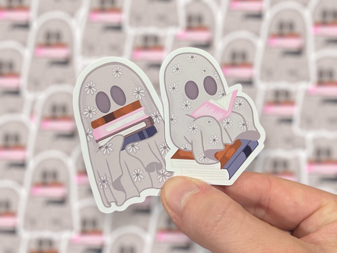Reading Ghost Sticker | Waterproof Bookish Decal for Kindle, Laptop ...