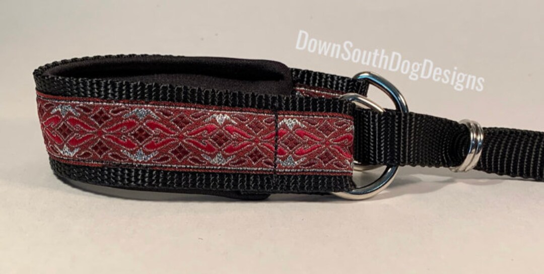 French Martingale Leash "burgundy & Silver" Dog Leash, Martingale ...