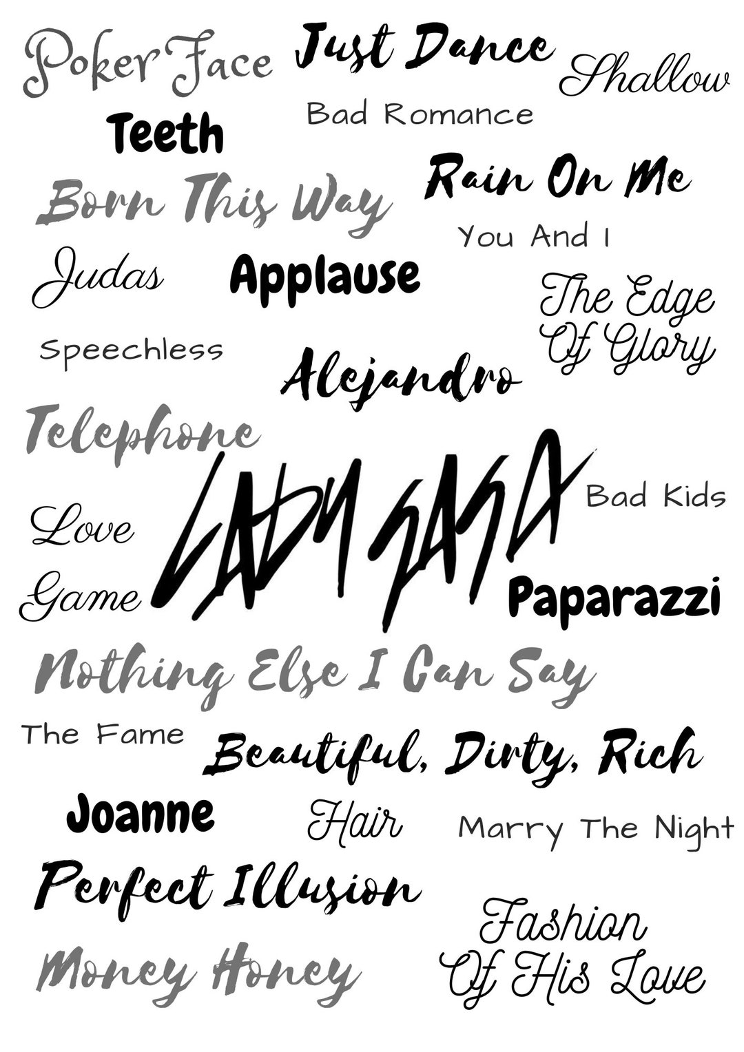 Lady Gaga Lyric Print - Etsy