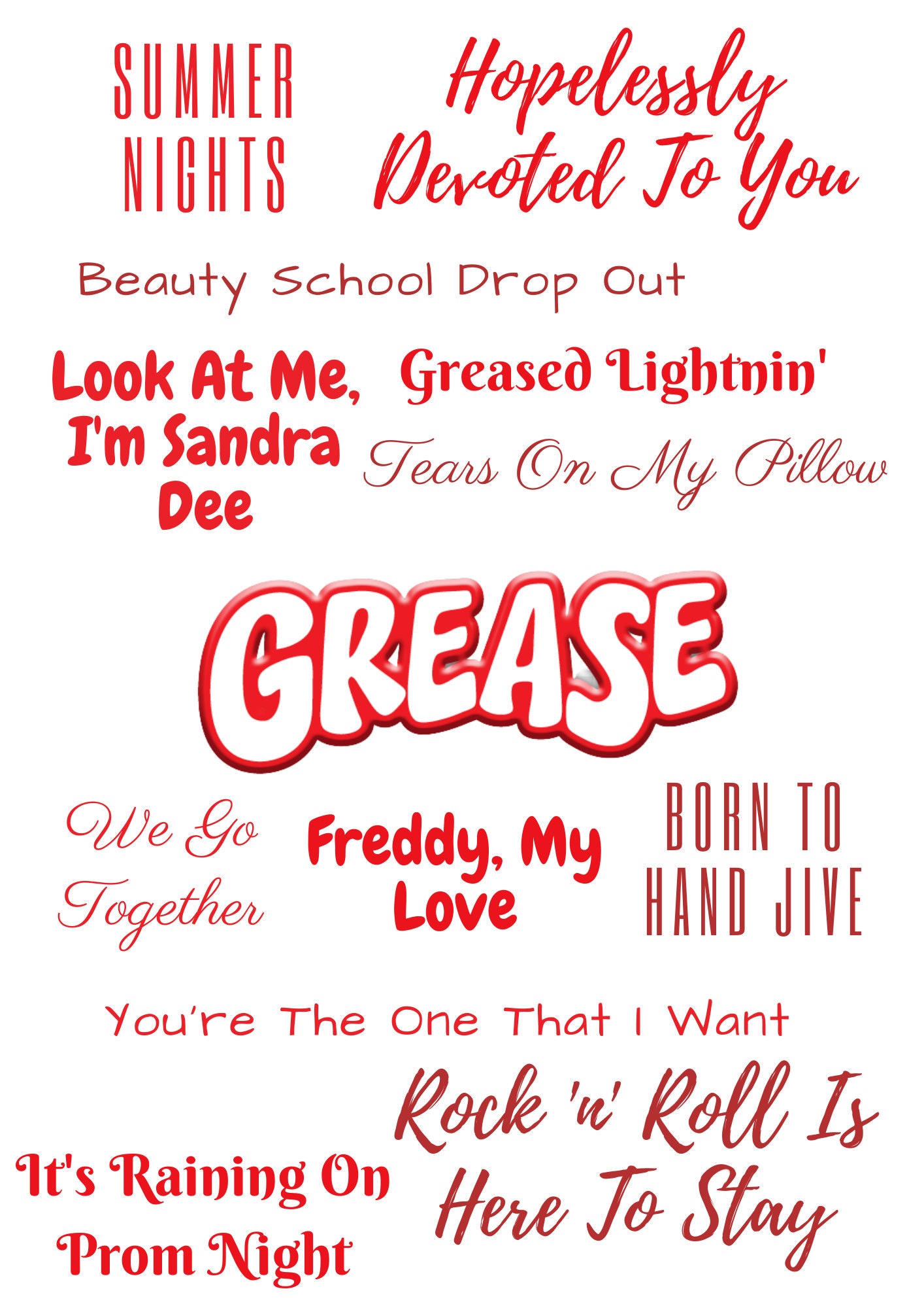 Grease Print - Etsy