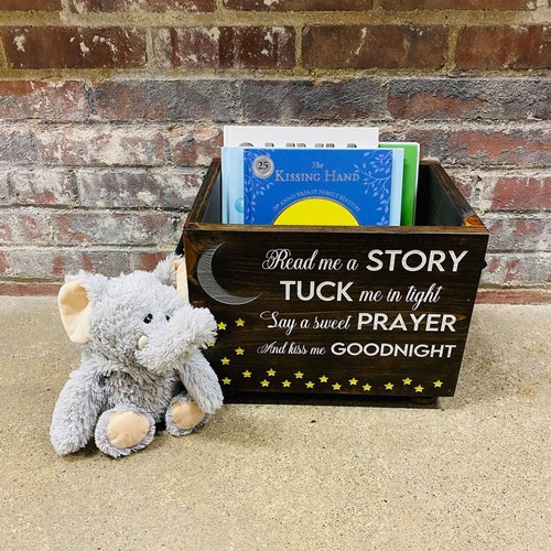 Book Box Wooden Nursery Storage Box for Books Baby Shower - Etsy