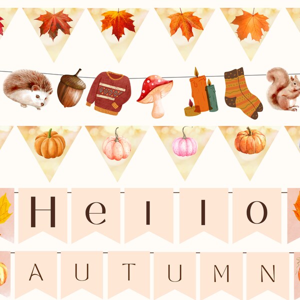 Fall Bunting - Etsy