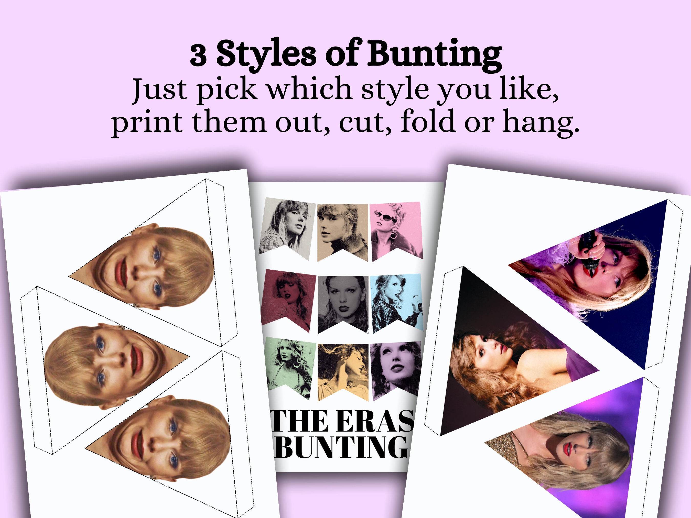 Taylor Swift Print at Home Decorations - Bunting, Face Masks, Eras ...