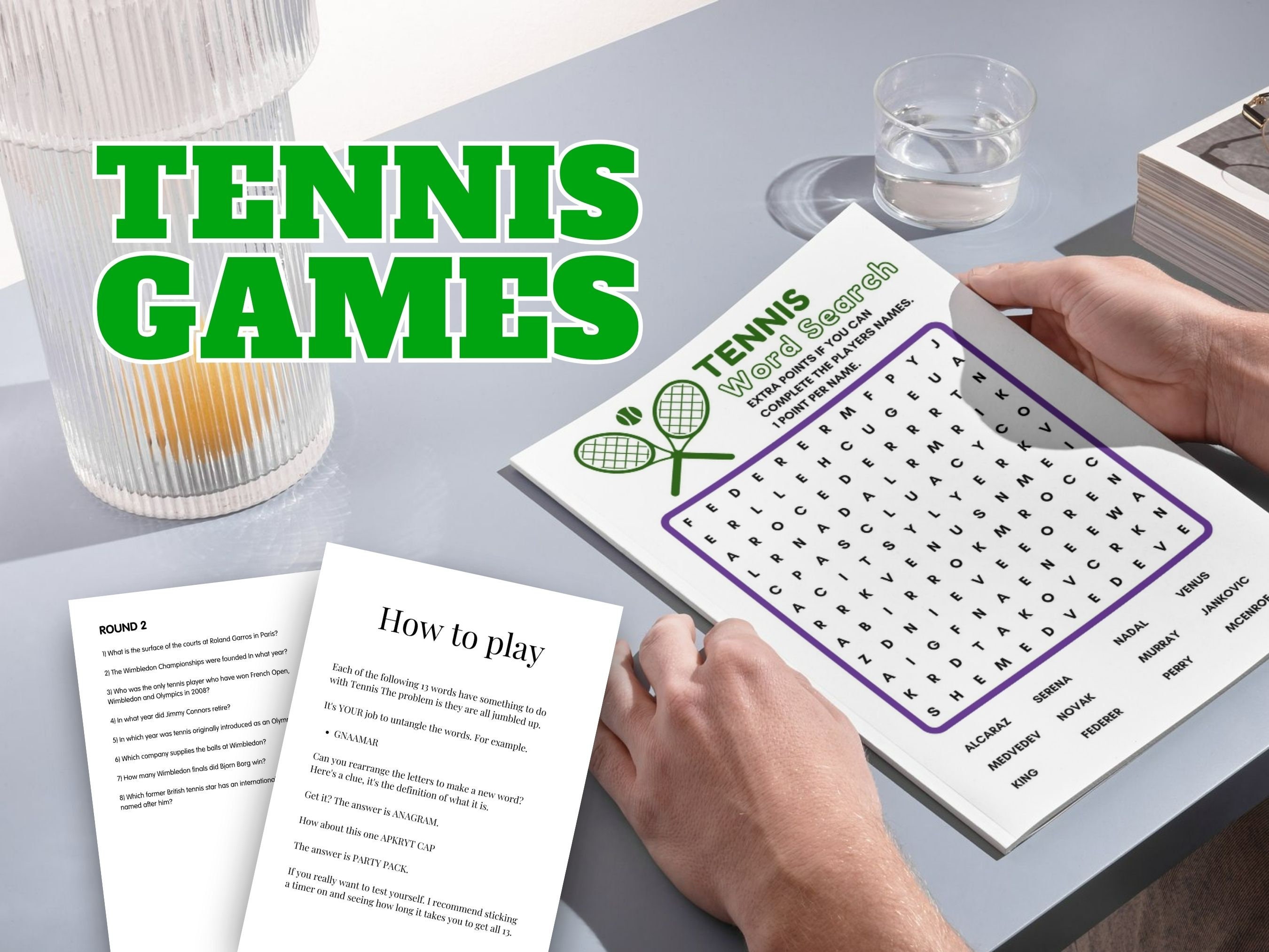 Tennis-themed Party Bundle Pack | Printable Tennis Bunting, Tennis ...