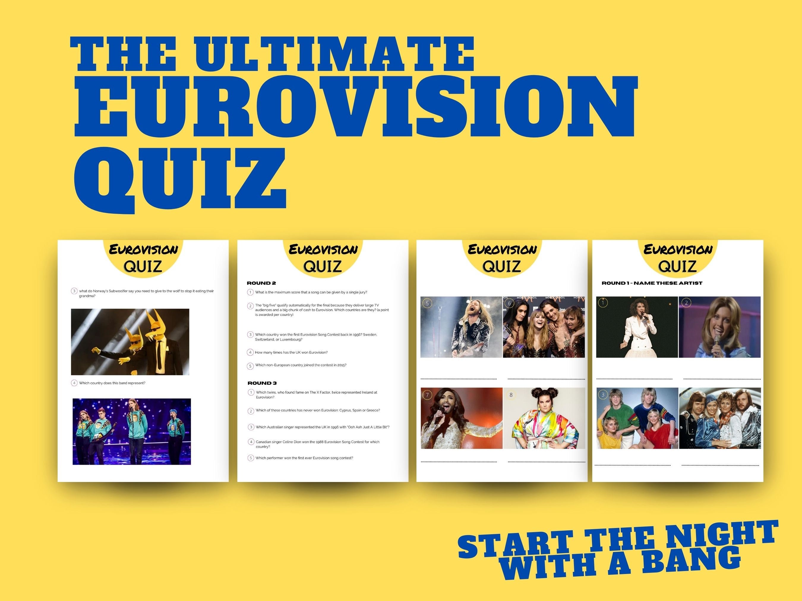 Eurovision 2024 Party Bundle Pack, Printable Bunting, Quiz, Bingo Cards ...