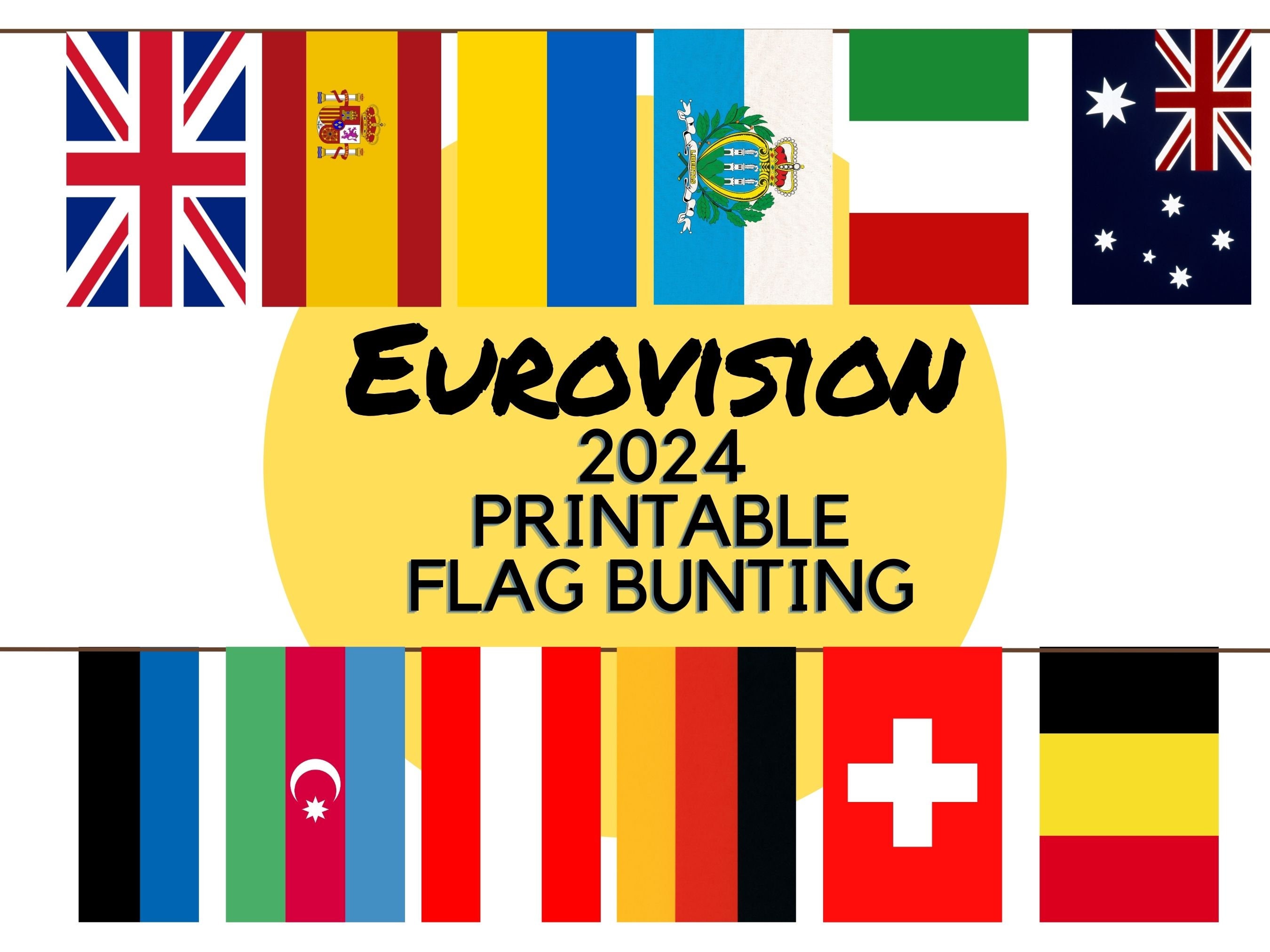Eurovision 2024 Print at Home Flag Bunting Instant Download - Digital ...