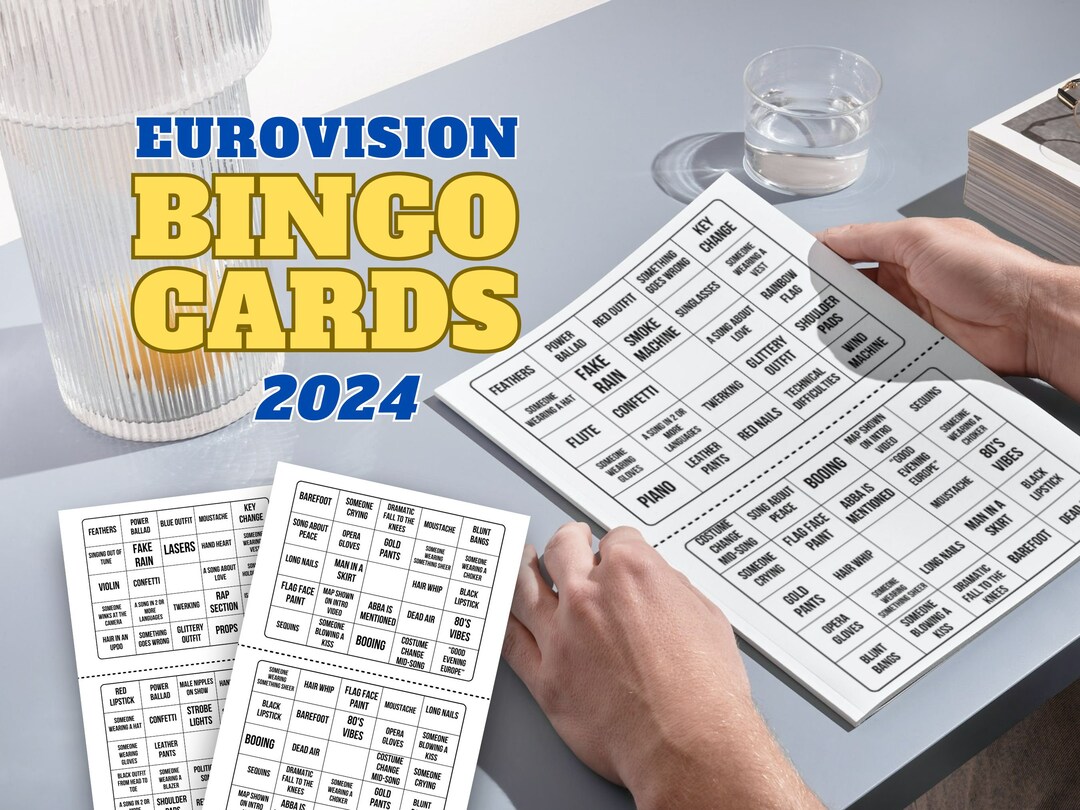 6x Eurovision 2024 Bingo Cards - Instant Download Print at Home - Etsy