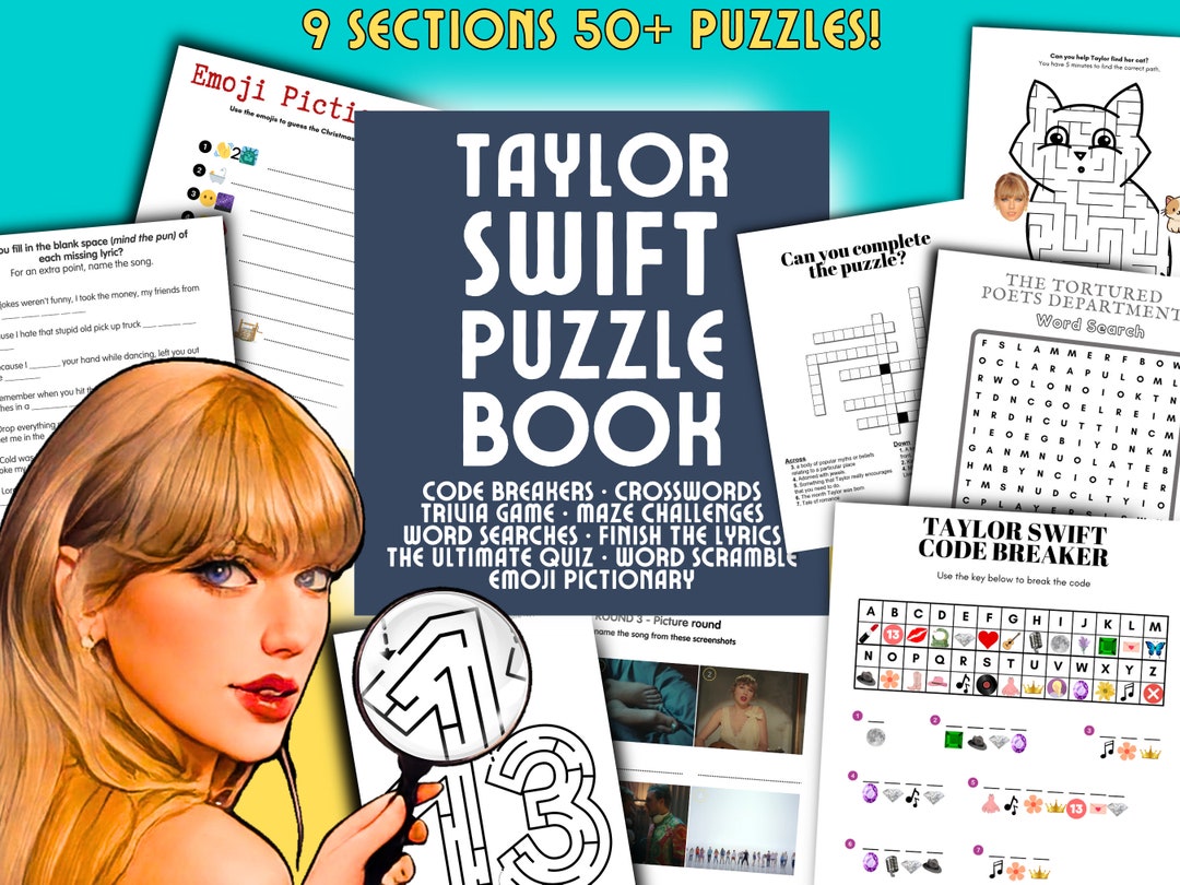 Taylor Swift Puzzles for All Ages: Crosswords, Eras Word Searches, Code ...