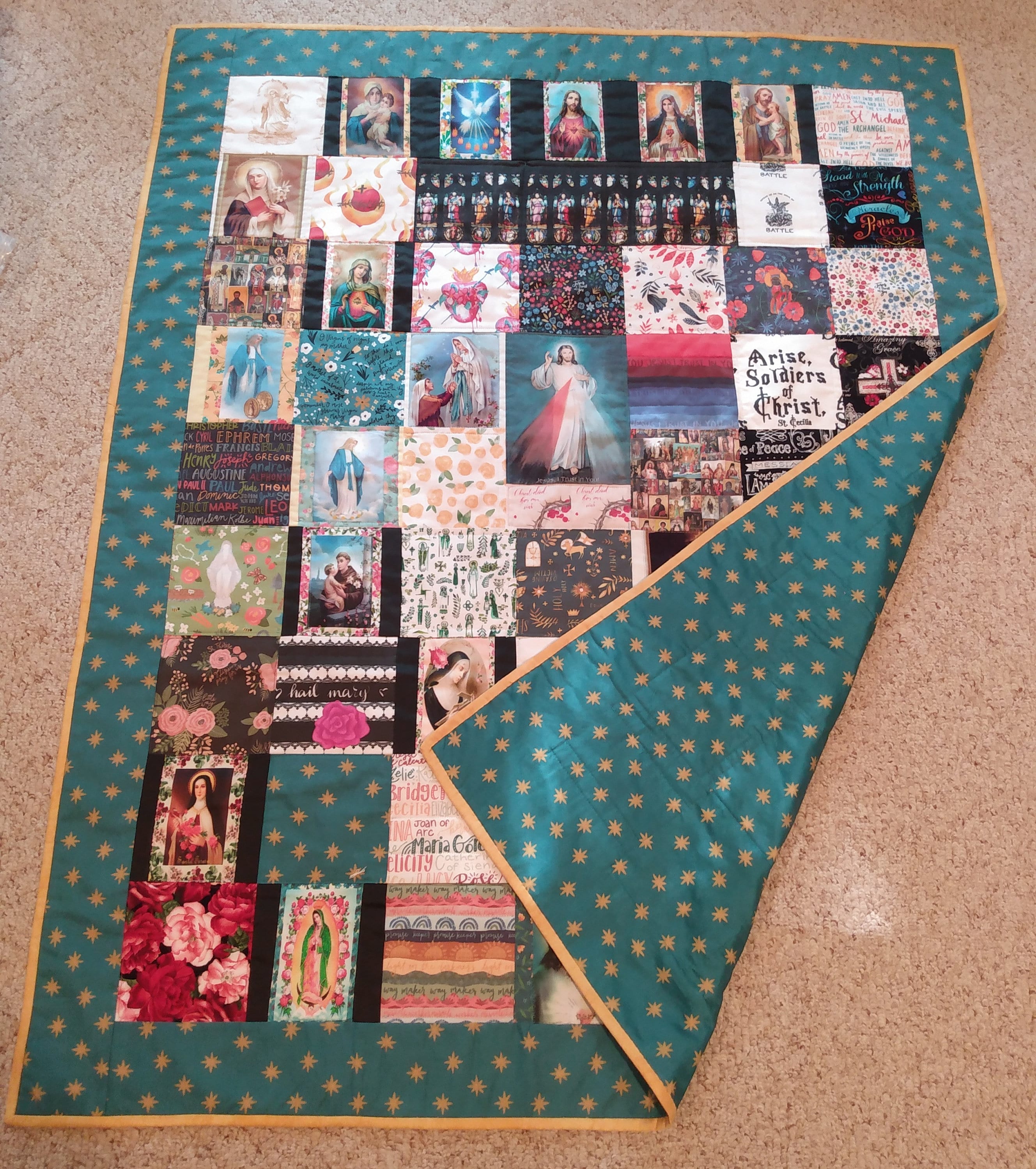 62 Piece Catholic Art Quilt Kit - Etsy