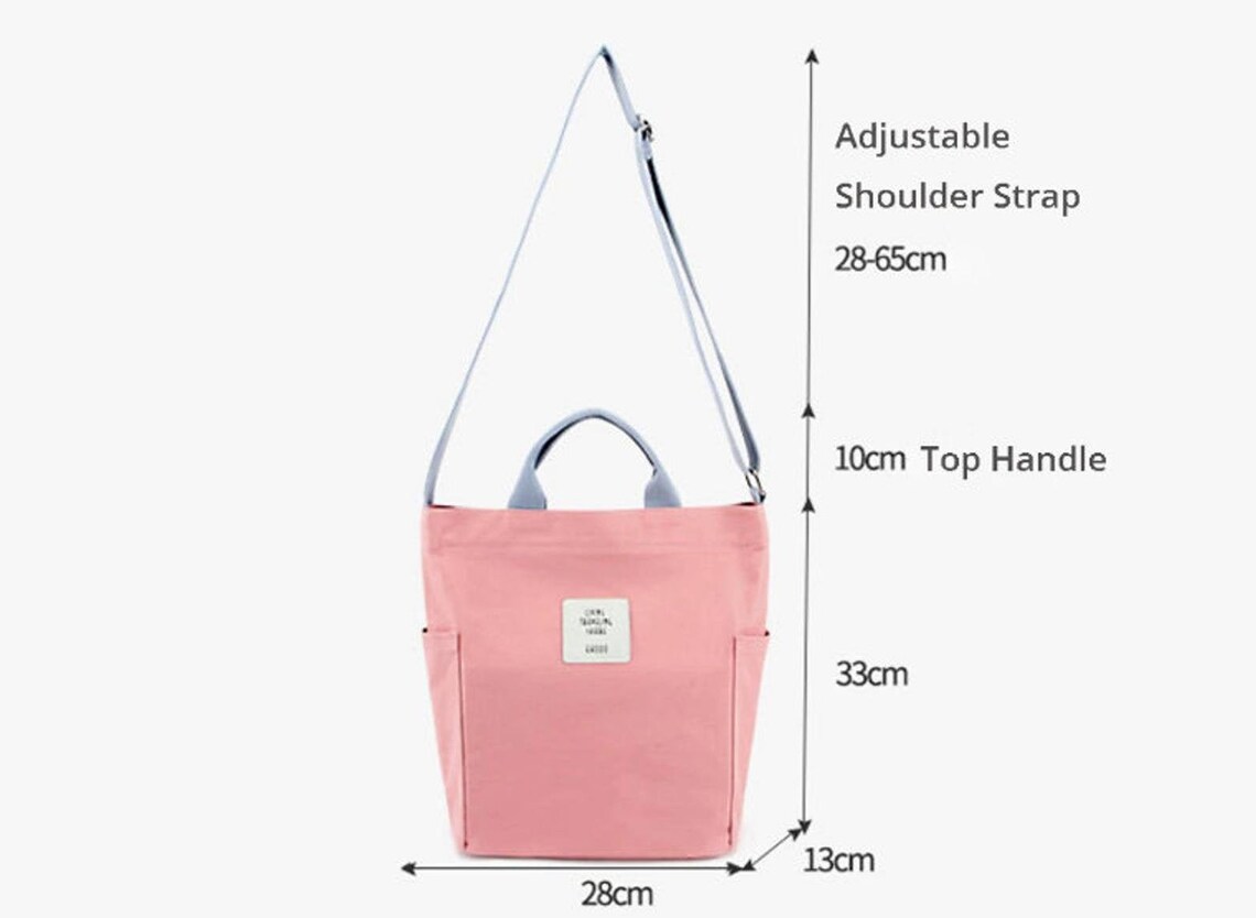 Canvas School Bag Crossbody Bag Canvas Tote Bag Cotton Eco - Etsy