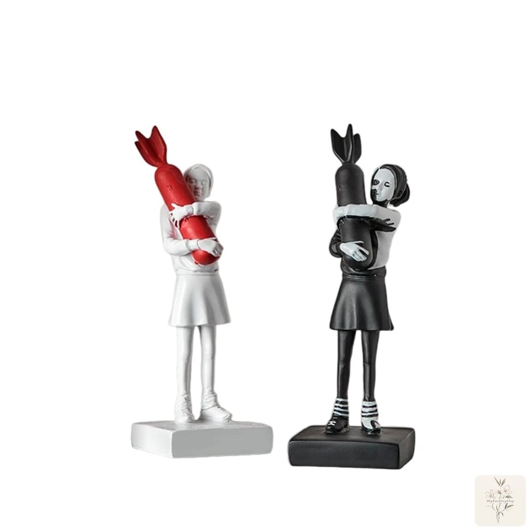 Bomb Love Banksy Statue, Banksy Bomb Hugger Figurine, Bomb Girl Banksy ...