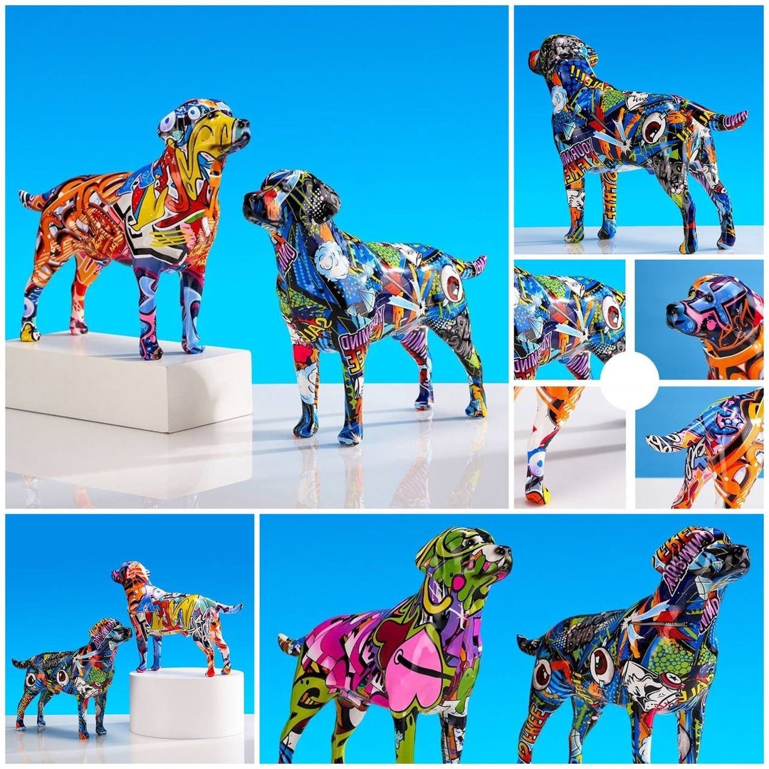 Street Art Labrador Figurines, Street Art Labrador Retriever, Graffiti ...