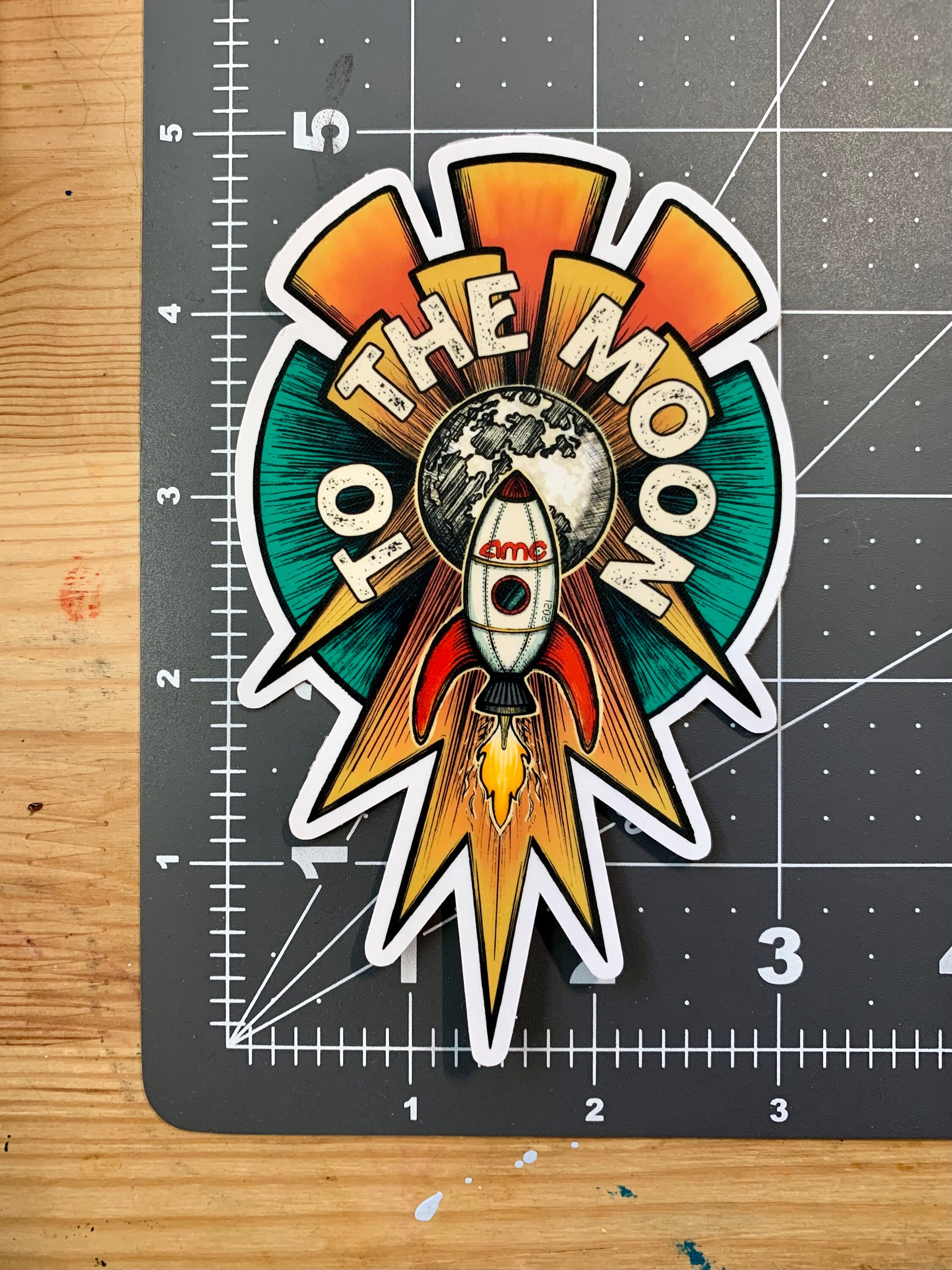 AMC to the Moon Waterproof Vinyl Sticker Decal - Etsy