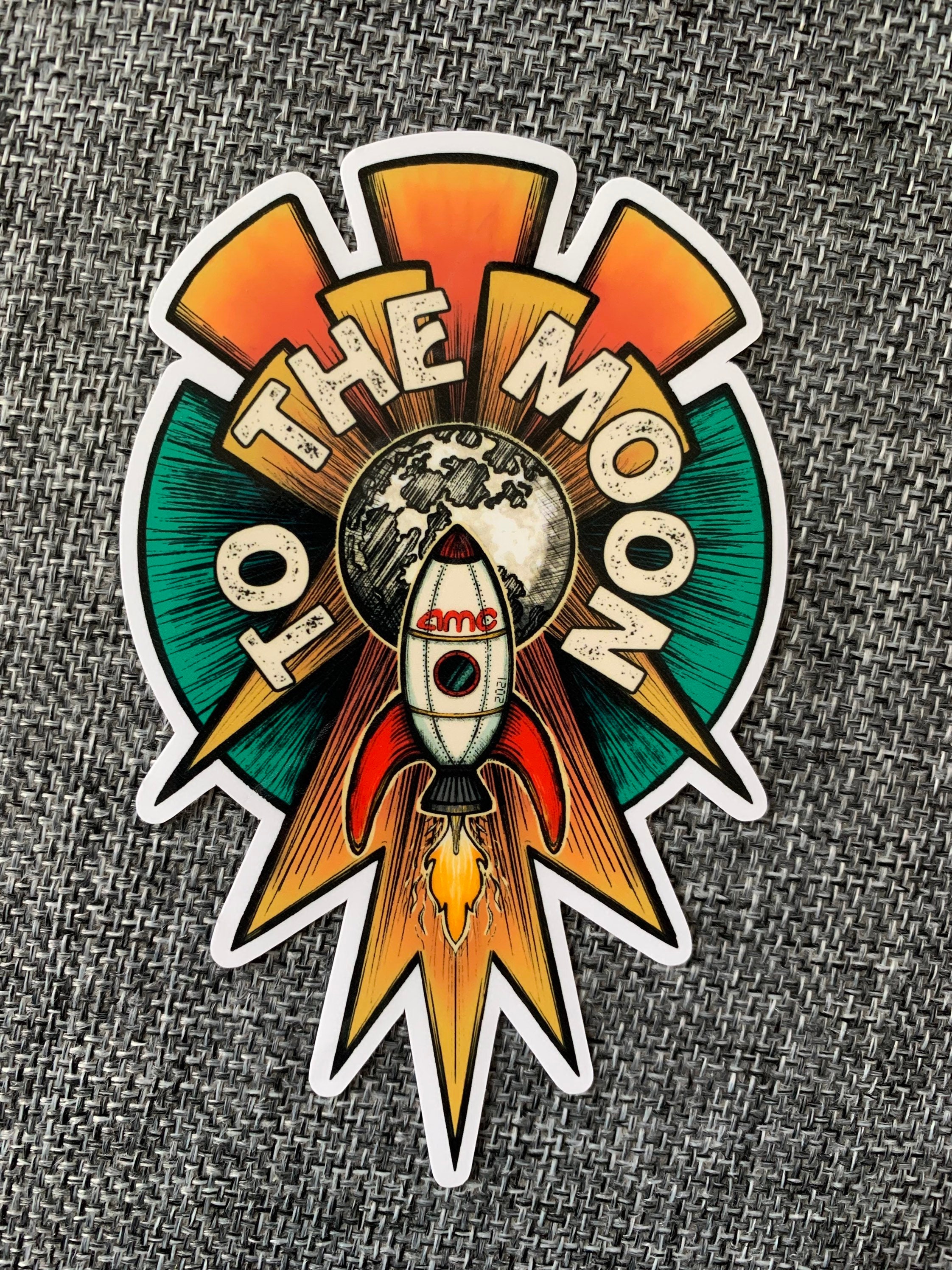 AMC to the Moon Waterproof Vinyl Sticker Decal - Etsy