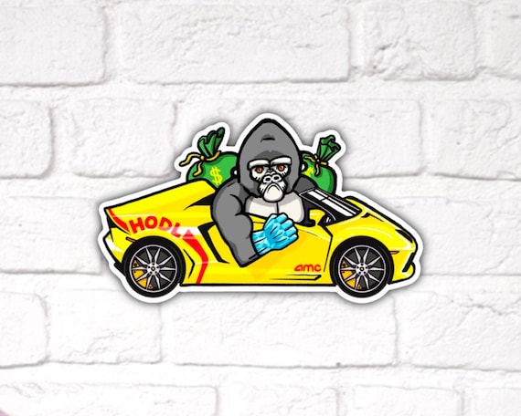 HODL Diamond Hand Apes Vinyl Sticker Decal AMC to the Moon | Etsy UK