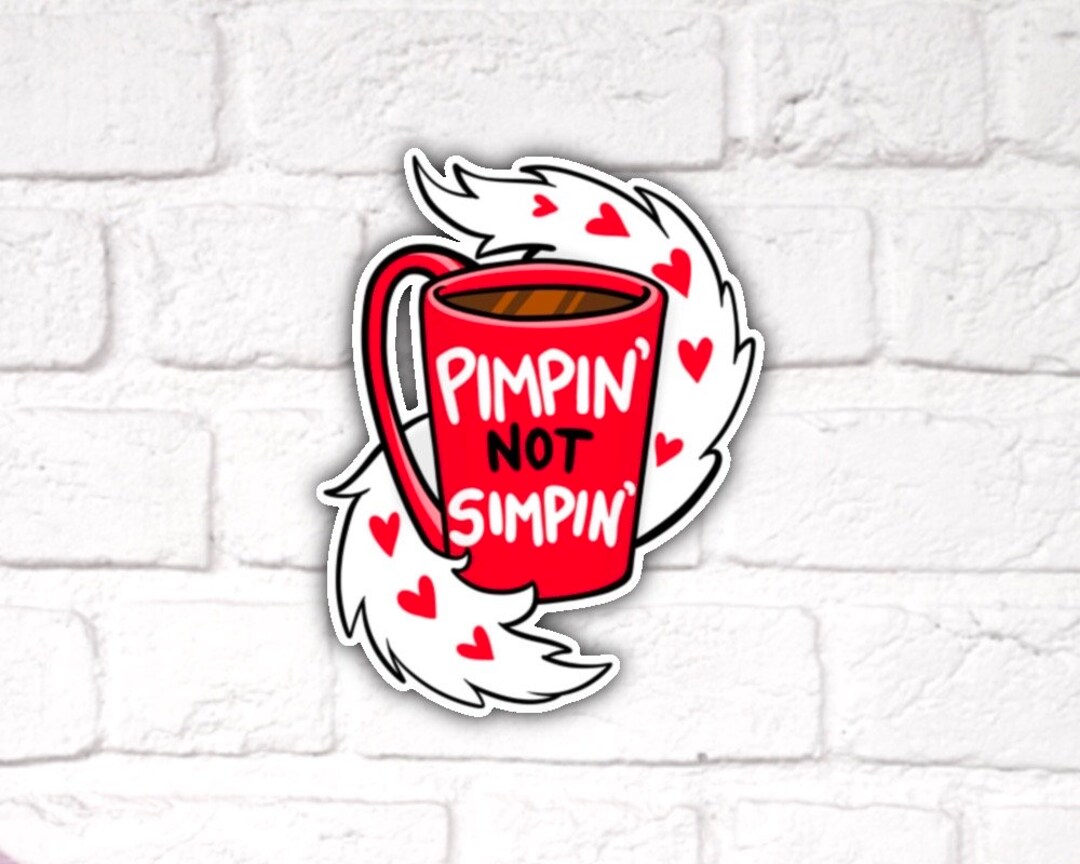 Pimpin Not Simpin Valentino Hazbin Hotel Inspired Waterproof Sticker Etsy