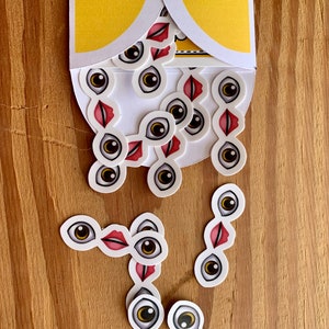 Meme Eye Mouth Eye Vinyl Emoji Stickers, Emoji Sticker Pack, Eye Lips ...