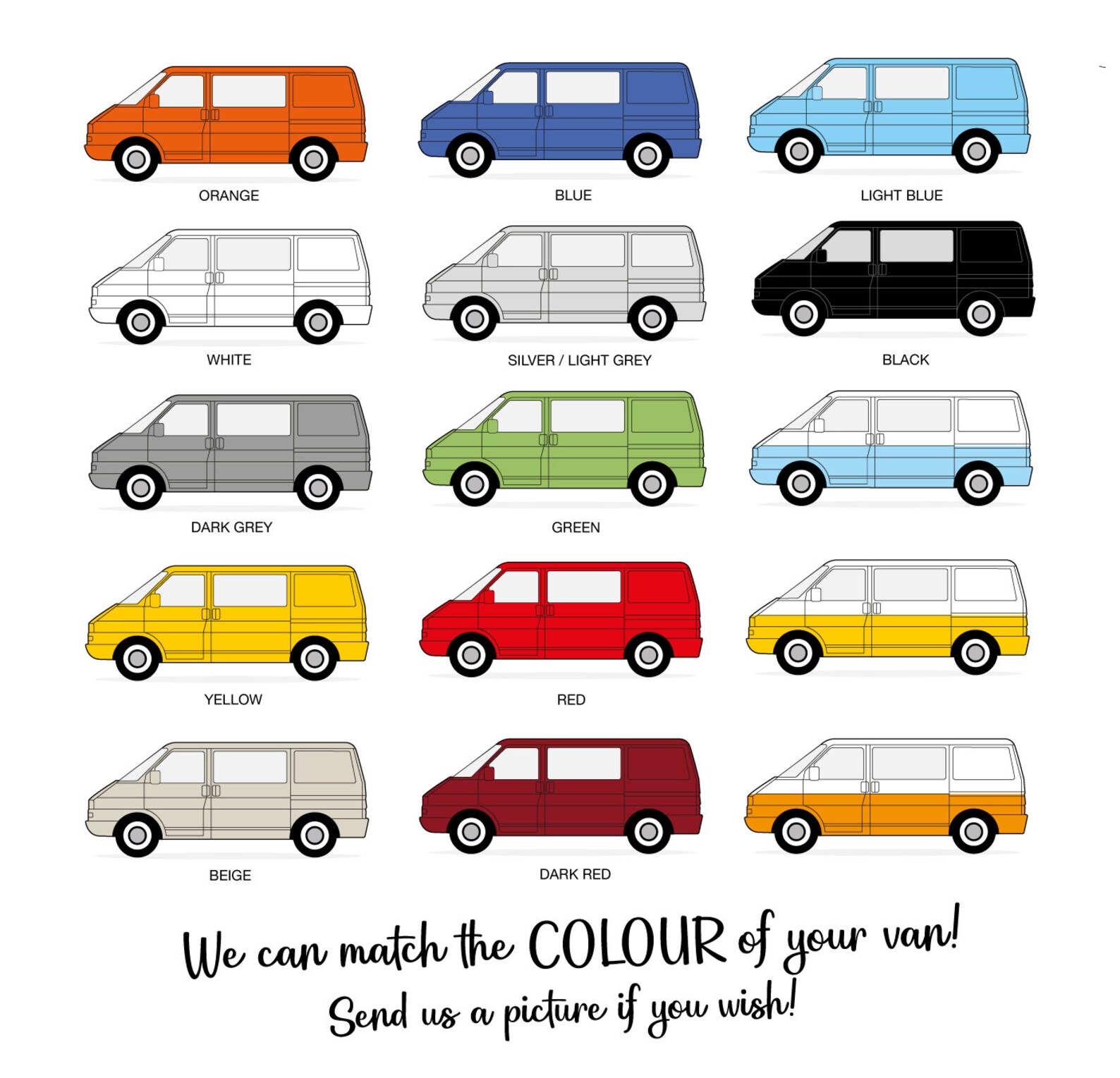 VW Campervan T4 , Personalised Print, Colour and Style of Van Options ...