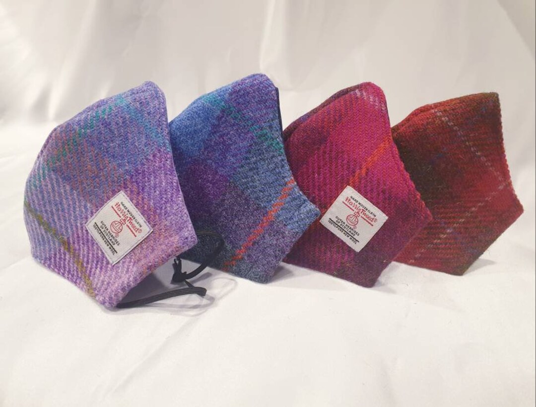 Harris Tweed Ladies Masks, Pink Purple Tartan, Red Tartan, Special ...