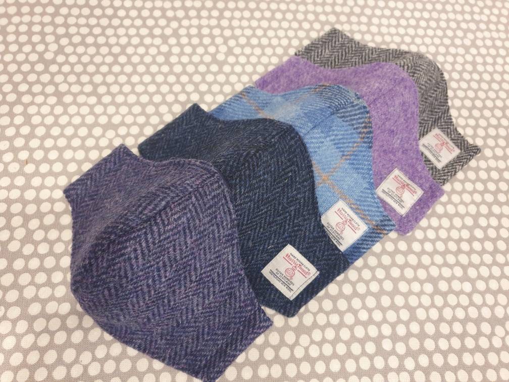 Harris Tweed Face Mask Herringbone or Tartan Wool. Mens and Ladies Wool ...