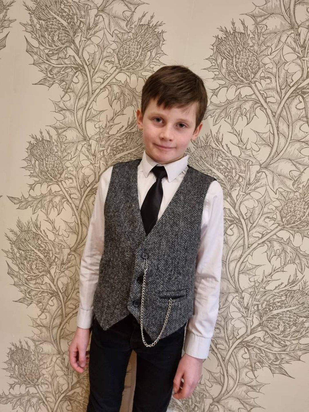 Boys Harris Tweed Waistcoat, Paige Boy, Wedding, Communion - Etsy
