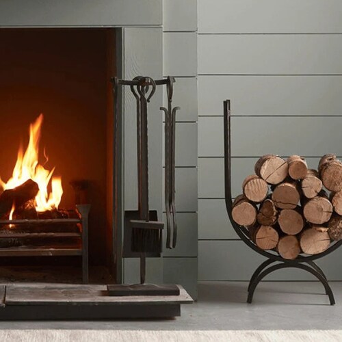 Firewood Holder Metal Firewood Rack Indoor Outdoor - Etsy