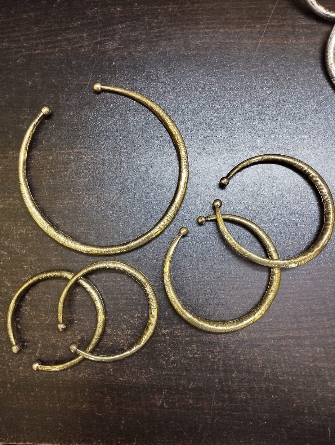 Brass Metal Silver and Gold Ghungroo Hansli Jewelry Combo Set, Indian ...