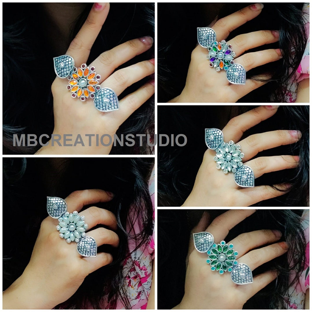 Stone Adjustable Finger Ring, Haathphool, Indian Jewelry, Hand ...