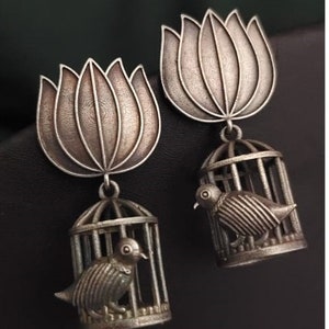 Silver Replica Ghungroo Unique Trendy Earrings, Bollywood Style Indian ...