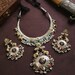 Indian Ethnic Choker Hasli Jewelry Set, Silver Oxidized Dual Tone ...
