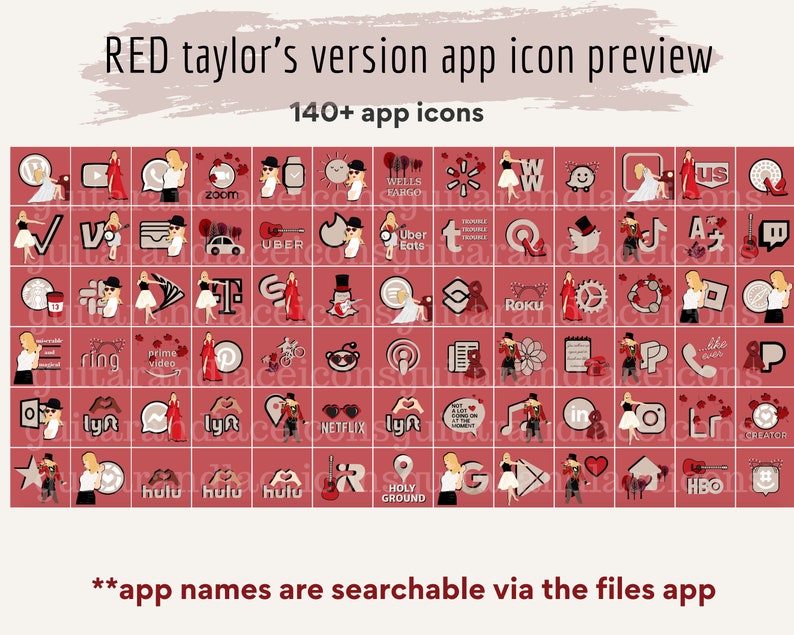 RED TV App Icons | Widgets & Wallpaper - Etsy