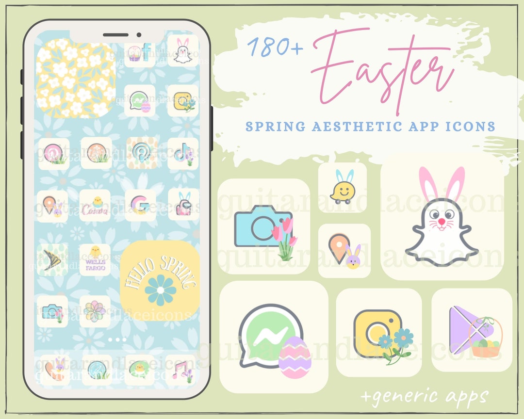 Easter App Icons | Easter Aesthetic Apps | Spring Aesthetic App Icons ...