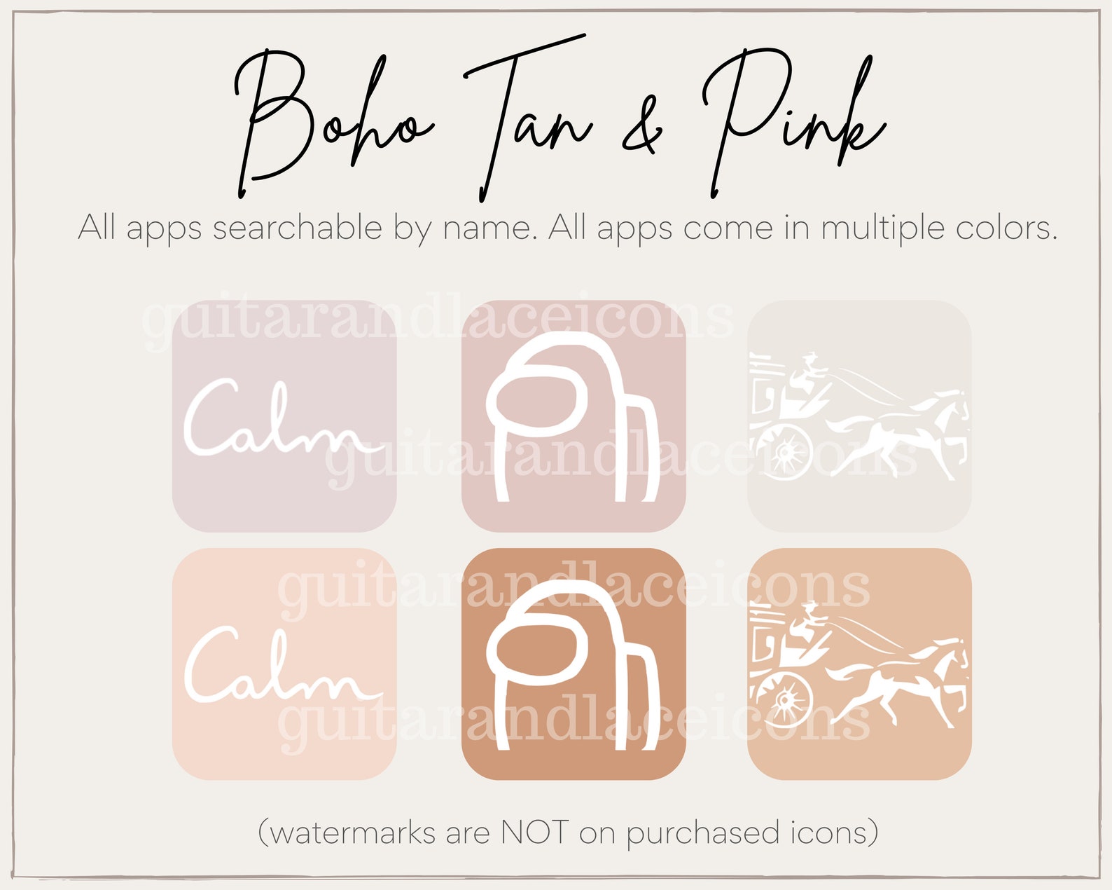 Boho Tan & Pink App Icons Widgets Iphone Apps Android | Etsy