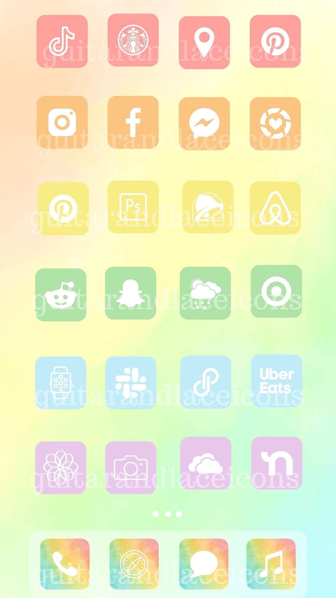 Rainbow Aesthetic App Icons Rainbow Color App Icon Pack - Etsy