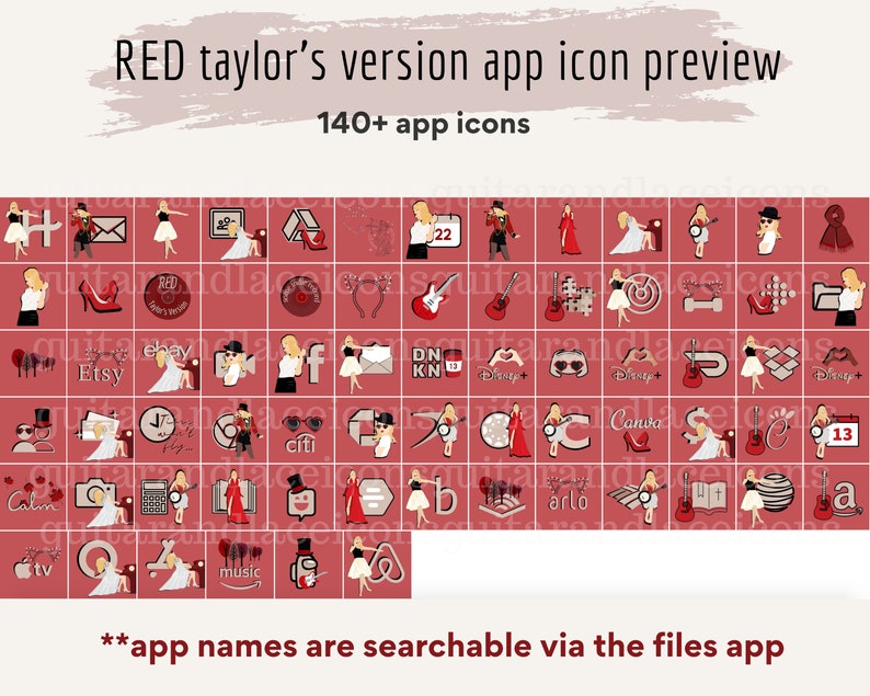 RED TV App Icons | Widgets & Wallpaper - Etsy