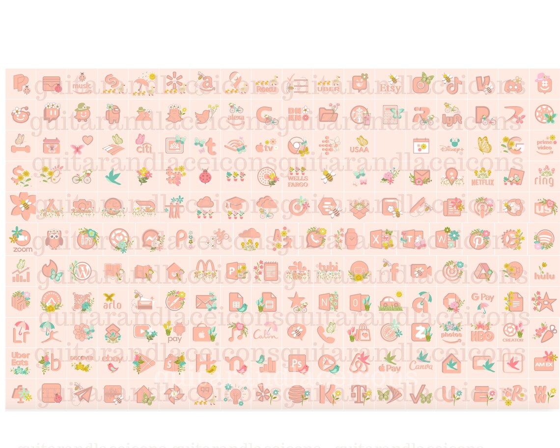 Spring App Icons Springtime Aesthetic App Icons Iphone App - Etsy